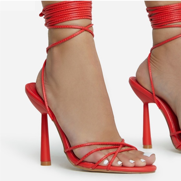 EGO | Shoes | Ego Official Concalma Lace Up Strappy Square Toe Stiletto ...